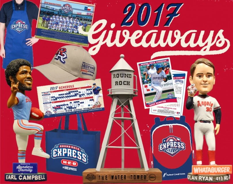 Round Rock Express 2017 Promotional Stadium Giveaways - Stadium ...