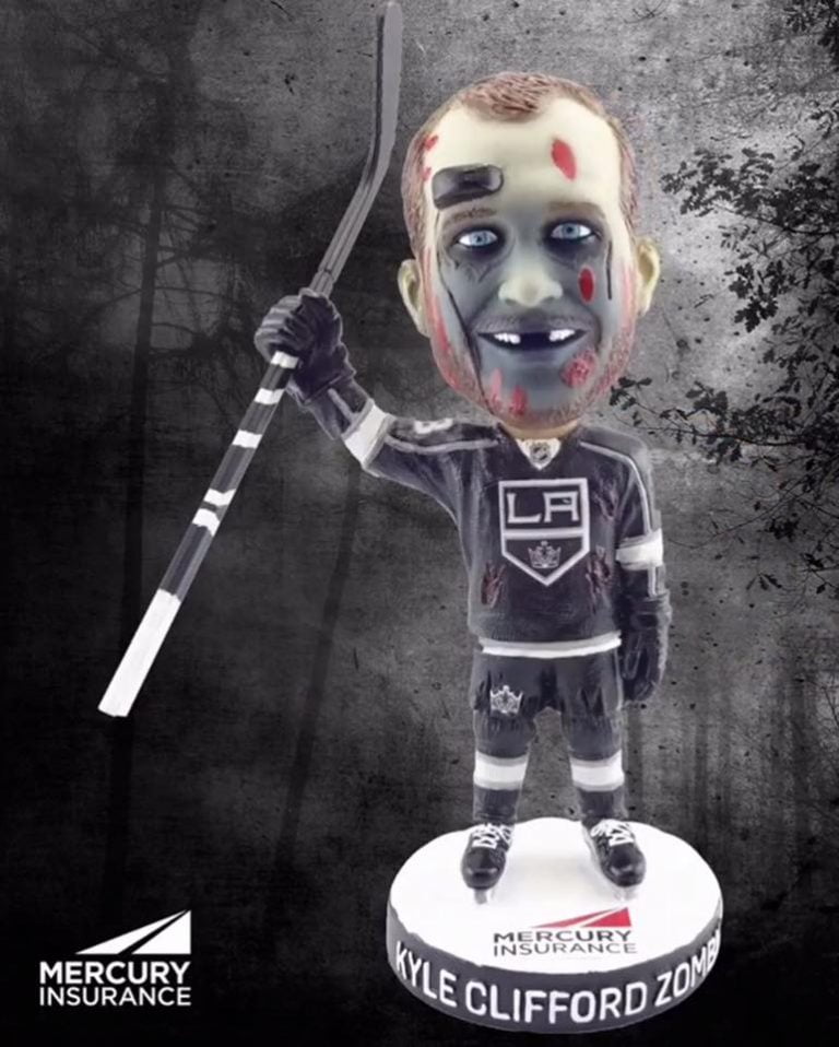 October 14, 2017 Los Angeles Kings - Kyle Clifford Zombie Bobblehead ...