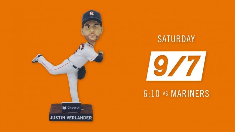 September 7, 2019 Houston Astros - Justin Verlander Bobblehead ...