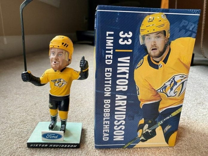 March 2, 2020 Nashville Predators - Viktor Aridsson Bobblehead ...